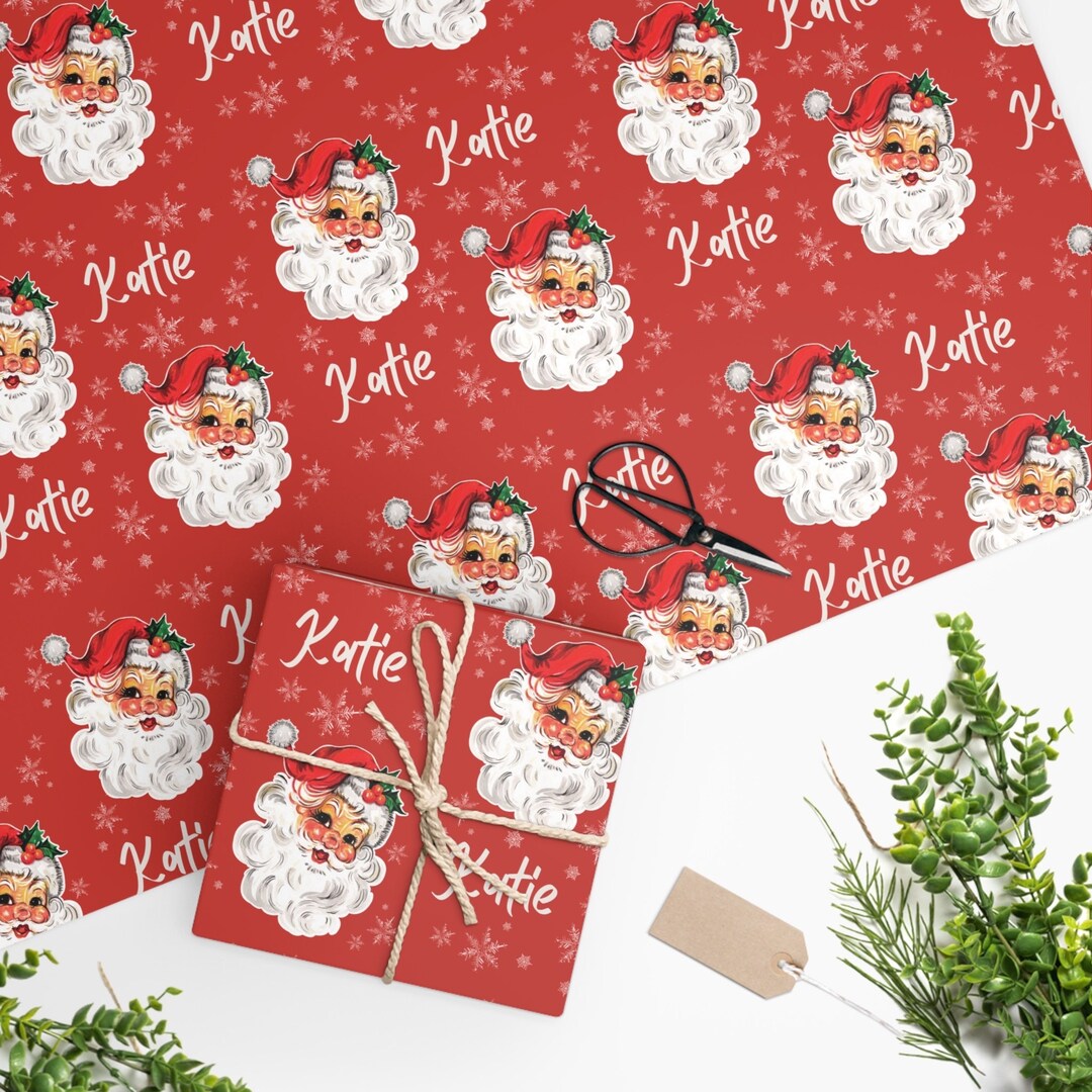 Personalized Santa Christmas Wrapping Paper Custom Name Gift - Etsy