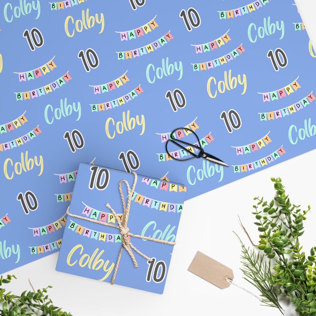 Personalized Happy Birthday Wrapping Paper, Custom Birthday Gift Wrap ...