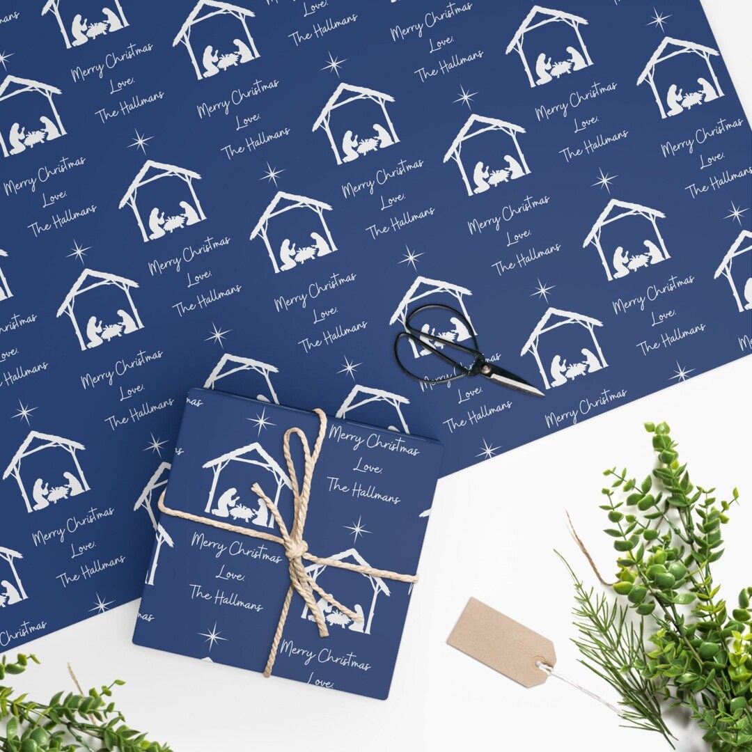 Personalized Religious Christmas Paper, Christian Wrapping Paper ...