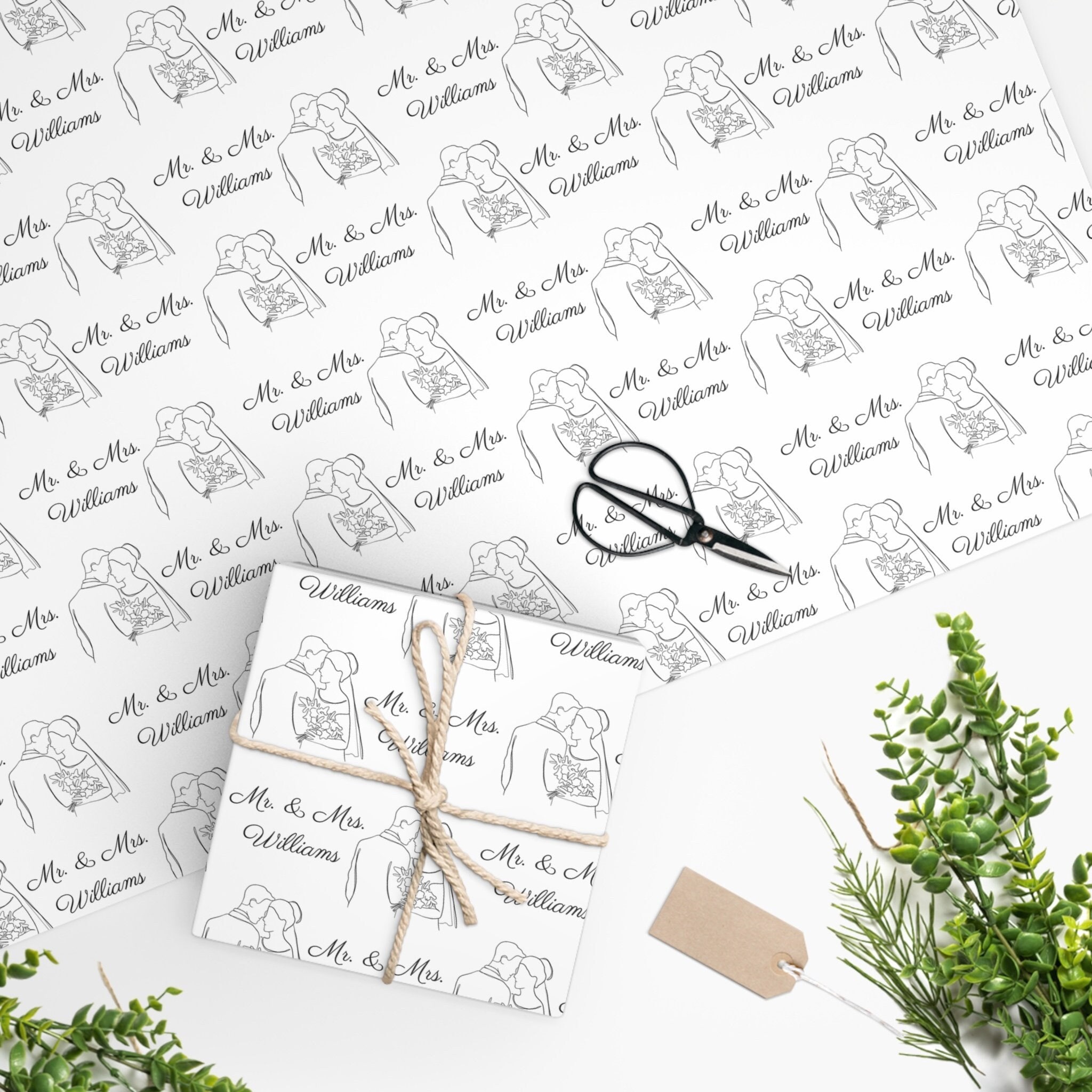 Personalized Wedding Wrapping Paper Custom Name Wedding Gift - Etsy