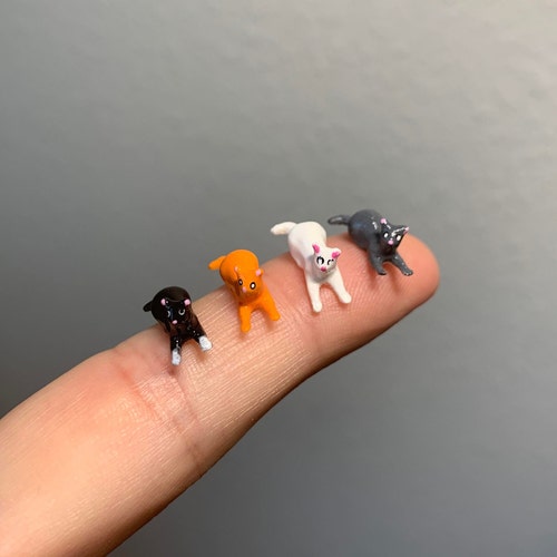 Tiny Miniature Cat Sculpture Cat Figurine Tiny Ceramic Cat - Etsy