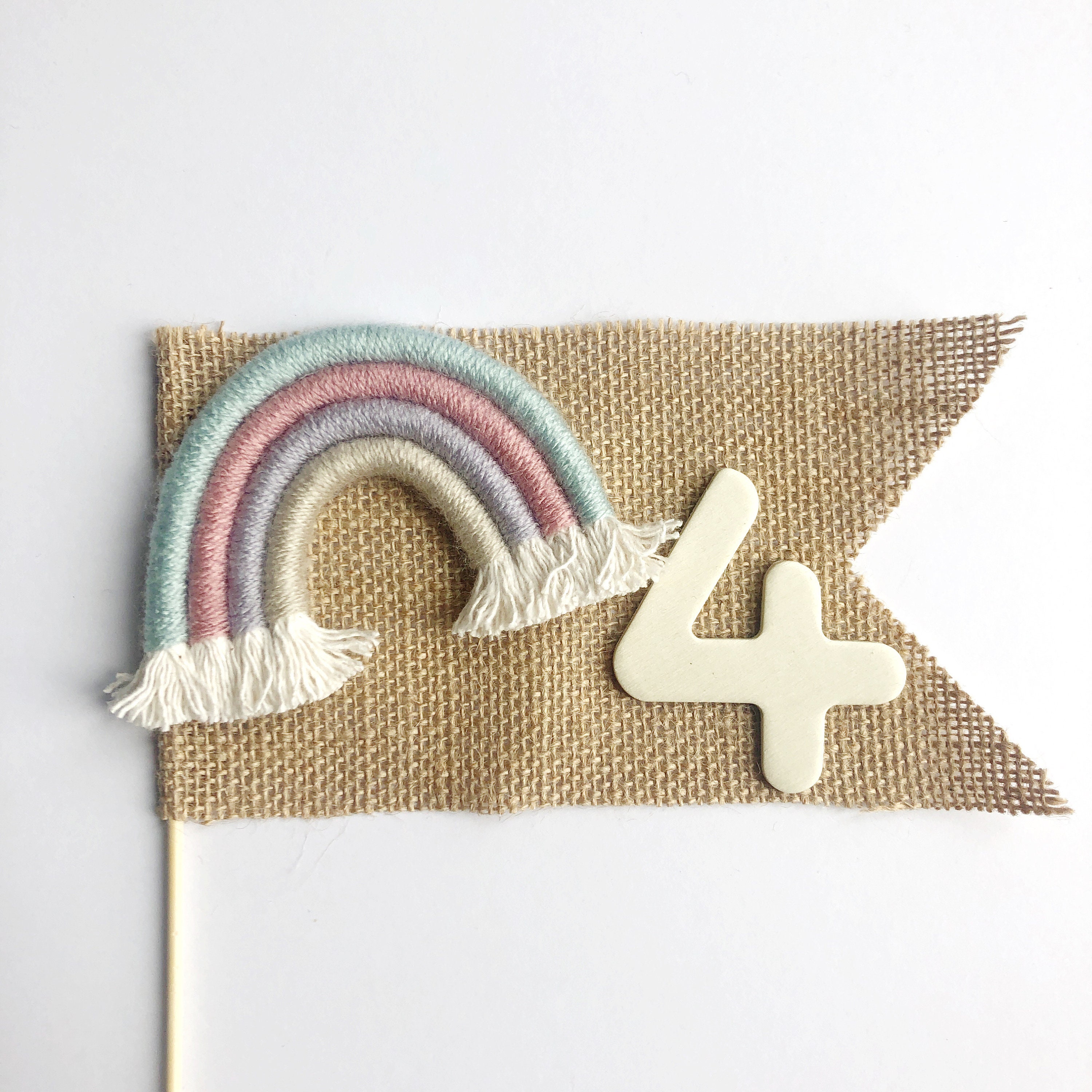 Birthday Cake Topper, Age 4 Cake Topper, Pastel Cake Topper, 4 Year Old ...