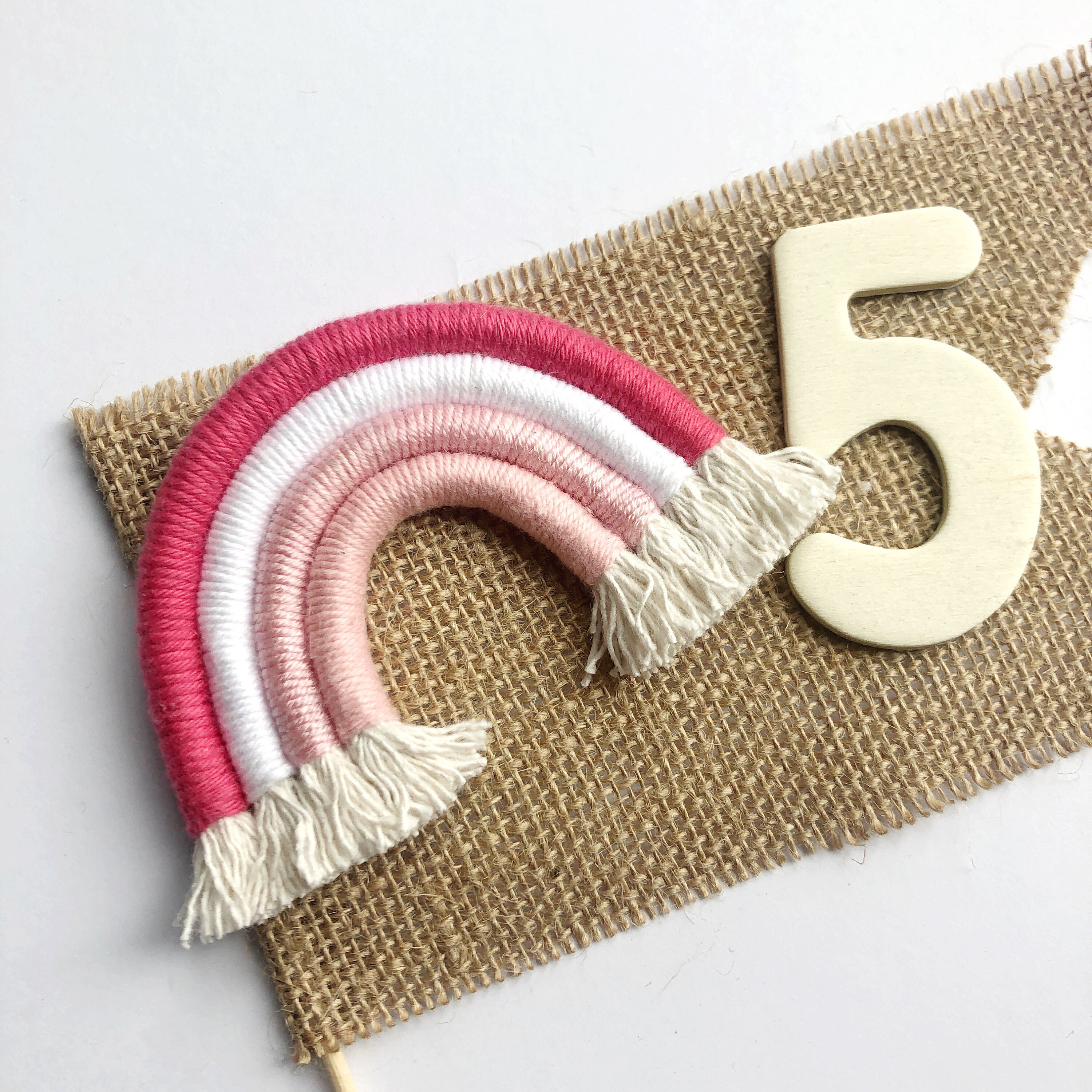 Birthday Cake Topper Age 5 Cake Topper Pink Cake Topper 5 - Etsy