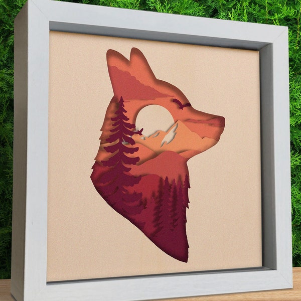 Wolf Shadow Box - Etsy