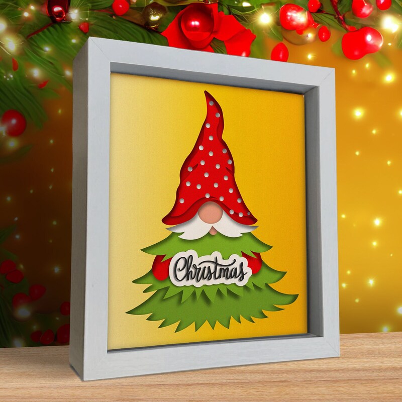 Christmas Shadow Box Svg - Etsy