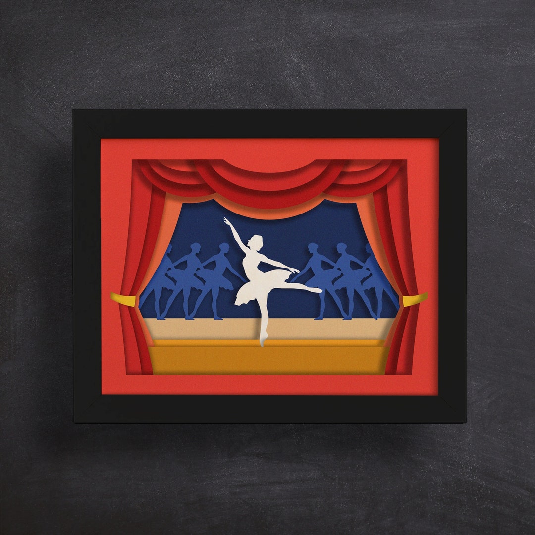 3D Ballerina, Shadow Box Svg, Dance Girl Svg, Layered Ballet, Dancer ...