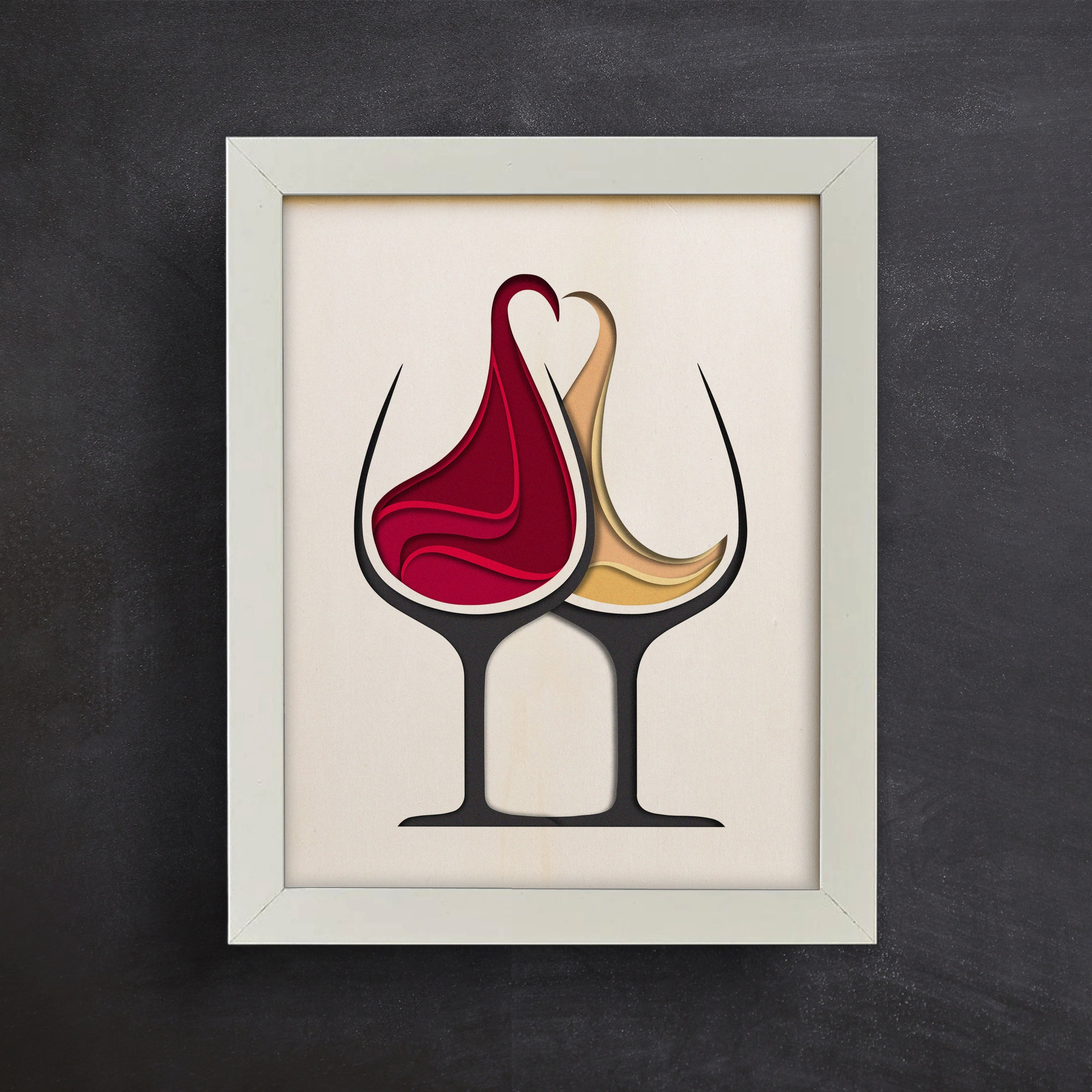 Layered Wine Svg, Red and White Wine, Shadow Box, Paper Cut Files ...