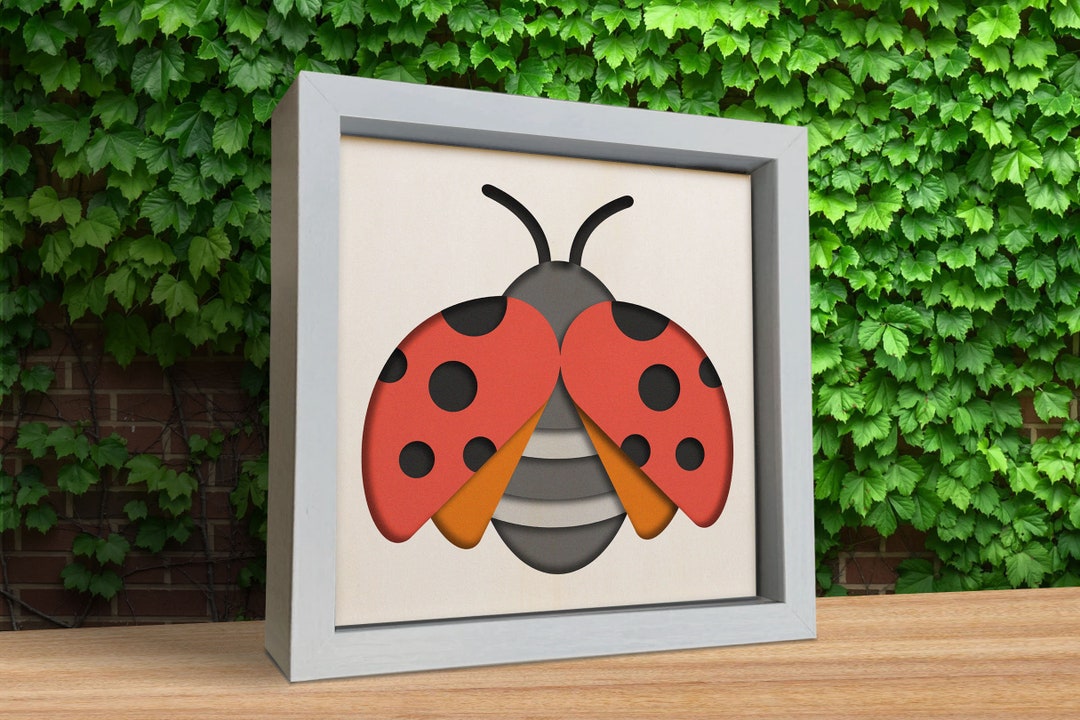 3d Ladybug Svg, Shadow Box Svg, Files for Cricut, for Silhouette, Cnc ...