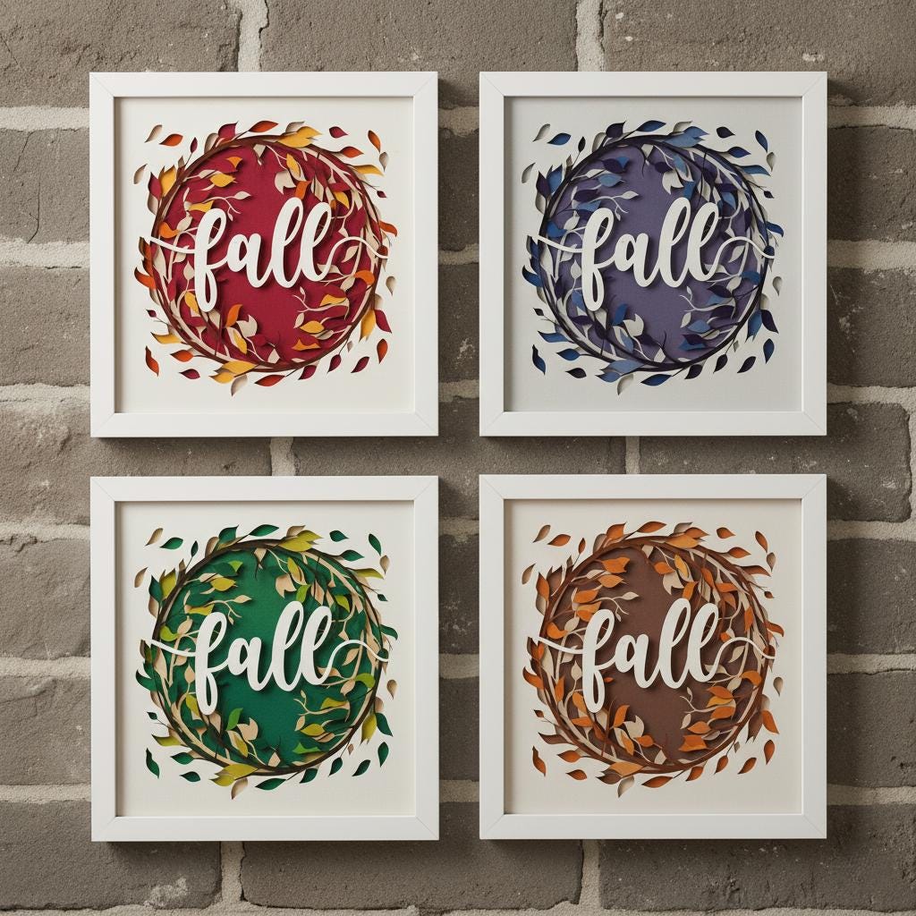 3d Fall Svg Shadow Box, for Cricut, for Silhouette, CNC Cutting, Svg ...