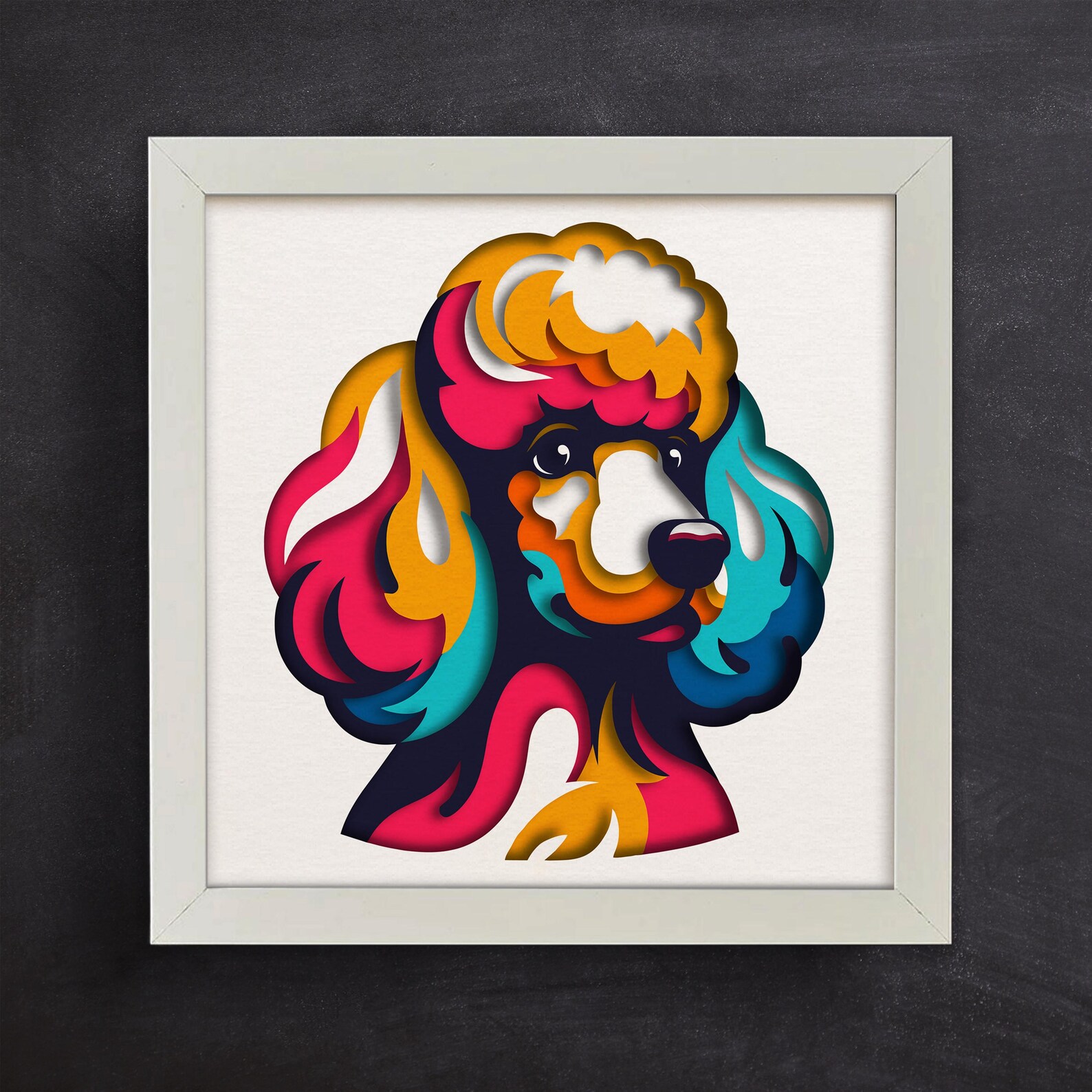 Poodle 3D Layered SVG for Cardstock / 3D Dog Shadow Box / Pop Art / Pet ...