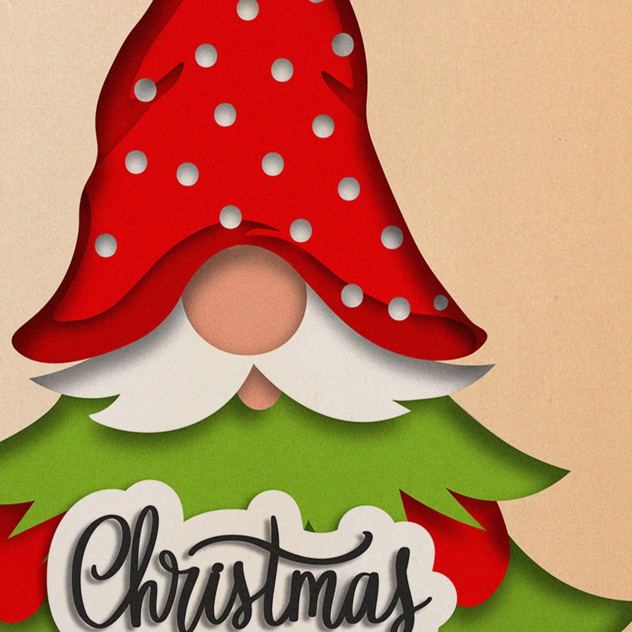 3d Christmas Gnome, Shadow Box Svg, 3d Christmas Layers, Paper Cut ...