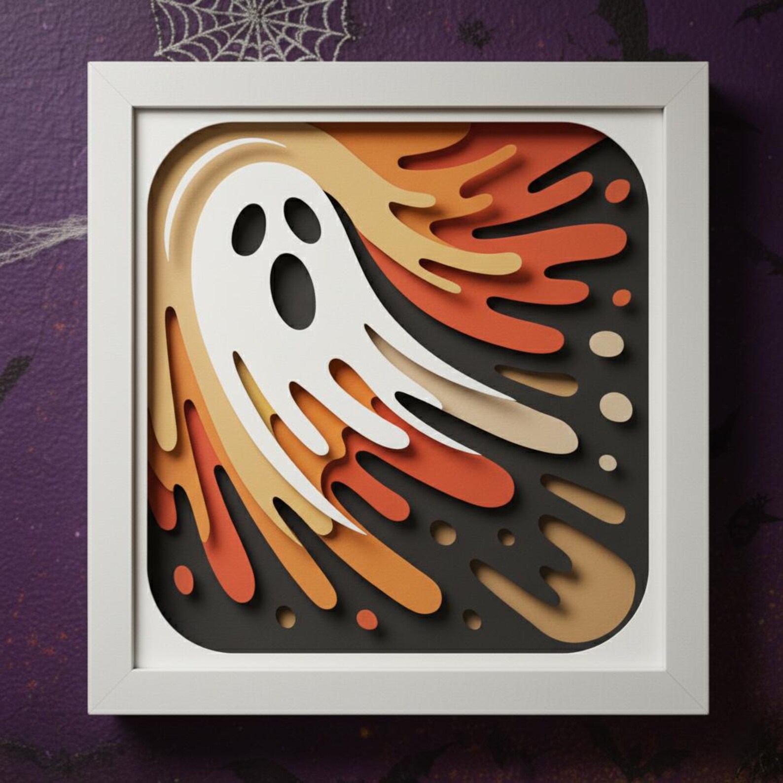 3D Ghost Shadow Box SVG – Layered Halloween Papercut for Cricut ...