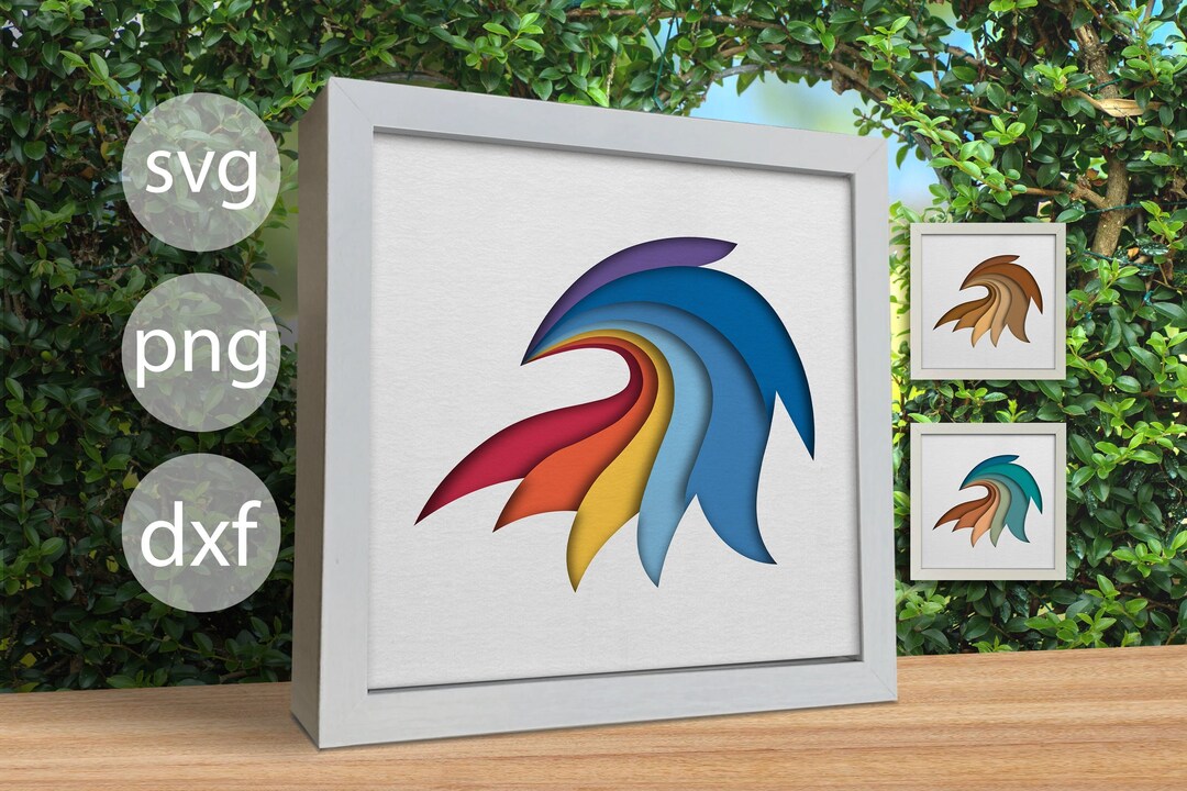 Layered Bird SVG, Shadow Box Template, Eagle 3D SVG Shadowbox, Layered ...