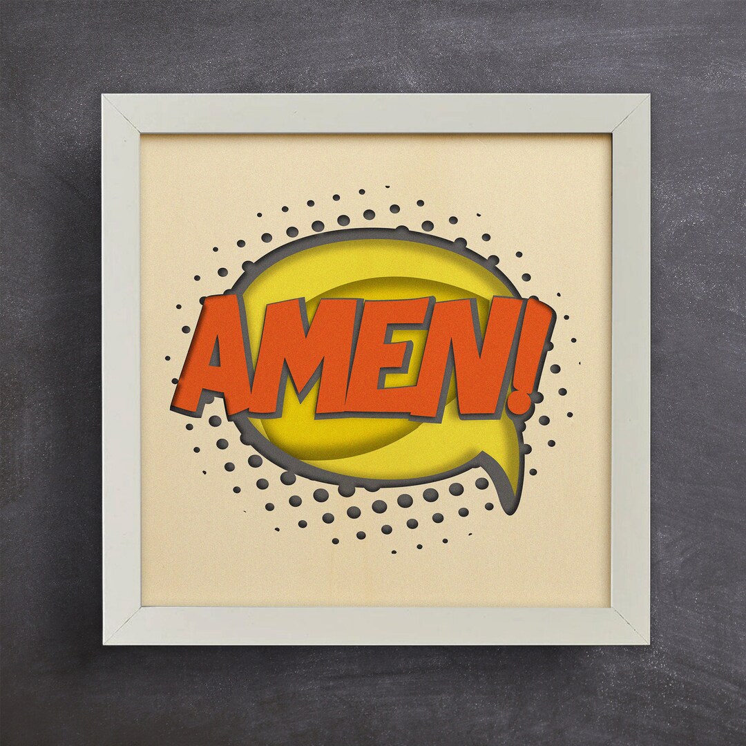 3d Amen Comic Speech Bubble Svg, Shadow Box Svg, Files for Cricut, for ...