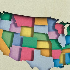 3d USA Map, Shadow Box Svg, 3d Paper Cut, Laser Cut Files, for Cricut ...