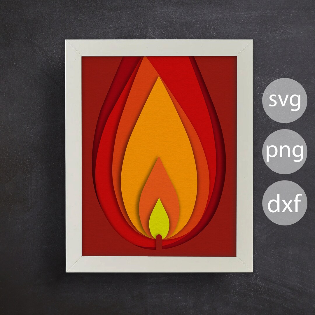 3d Fire Svg, Shadow Box Templates, Paper Cut Files, Cardstock Svg, for ...