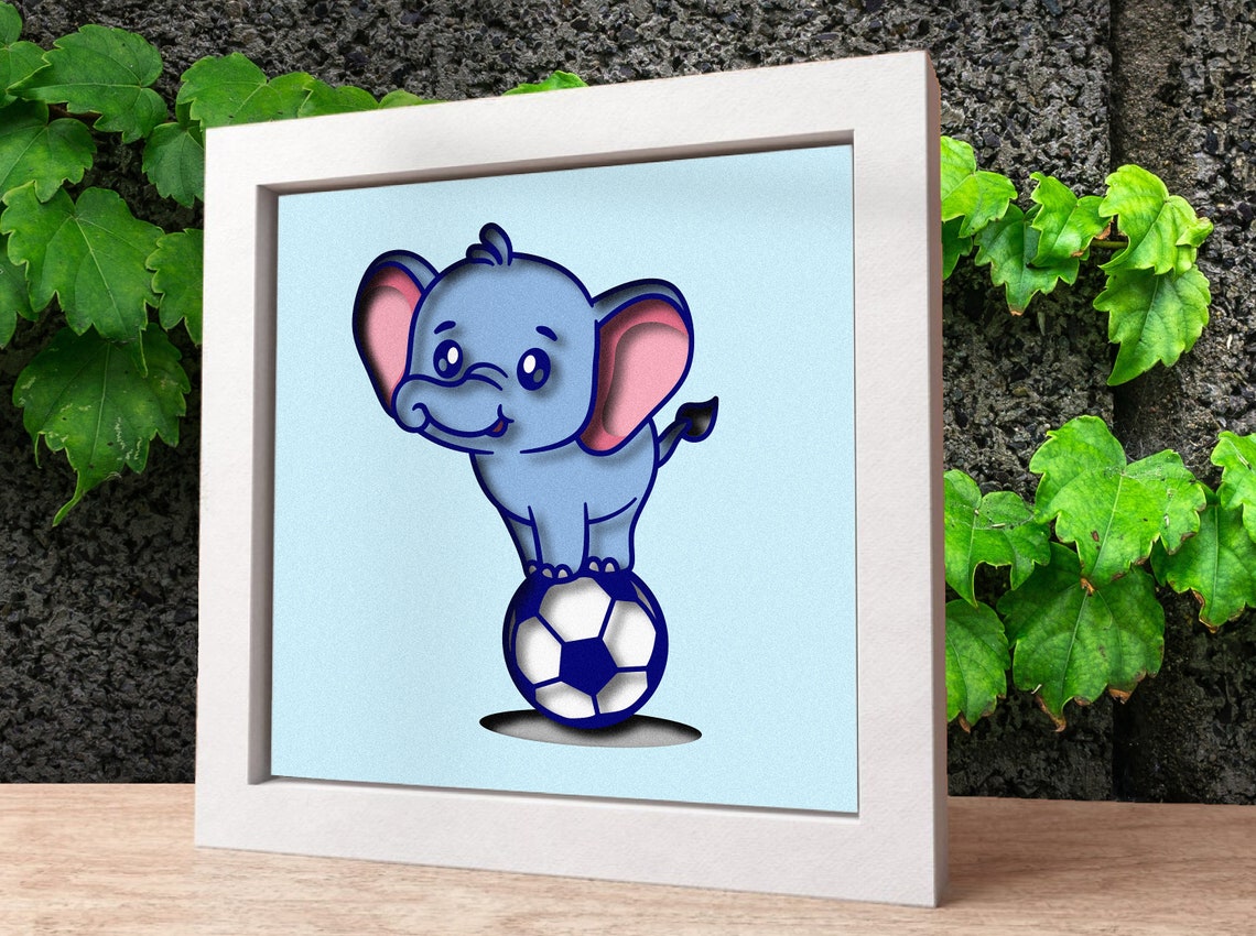 3d Elephant Shadow Box Svg Papercut Files for Cricut for - Etsy
