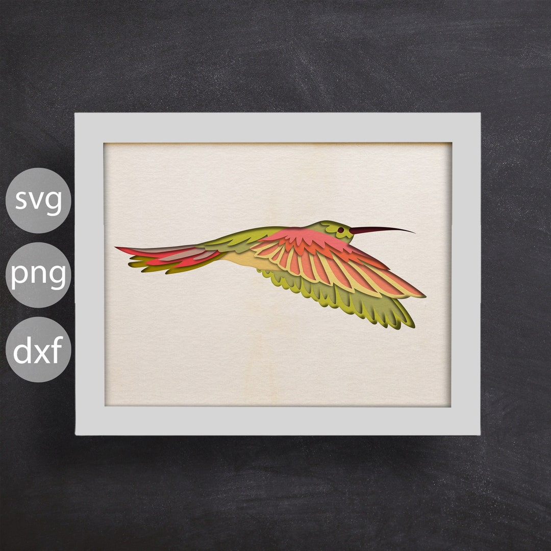 3d Hummingbird SVG, Shadow Box Template, Bird 3D SVG Shadowbox, Layered ...