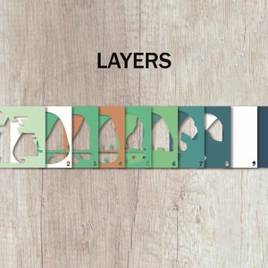 3d Mountain Landscape, Shadow Box Templates, 3d Landscape Svg, Layered ...