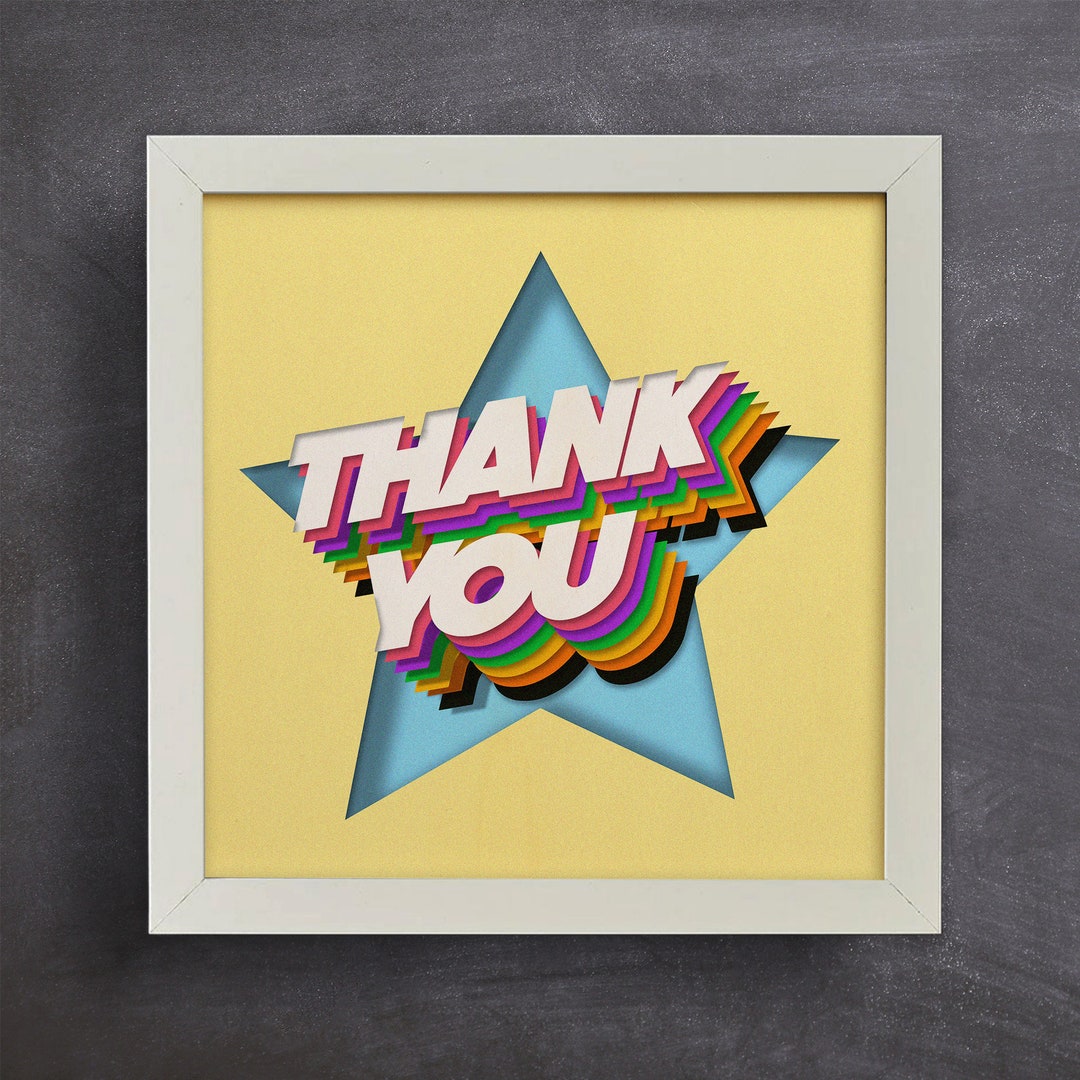 Thank You SVG, Shadow Box, 3d Gift Svg, Papercut Digital Templates ...