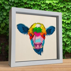 3d Cow, Shadow Box SVG, Highland Cow SVG, Multicolor Papercut, Files ...