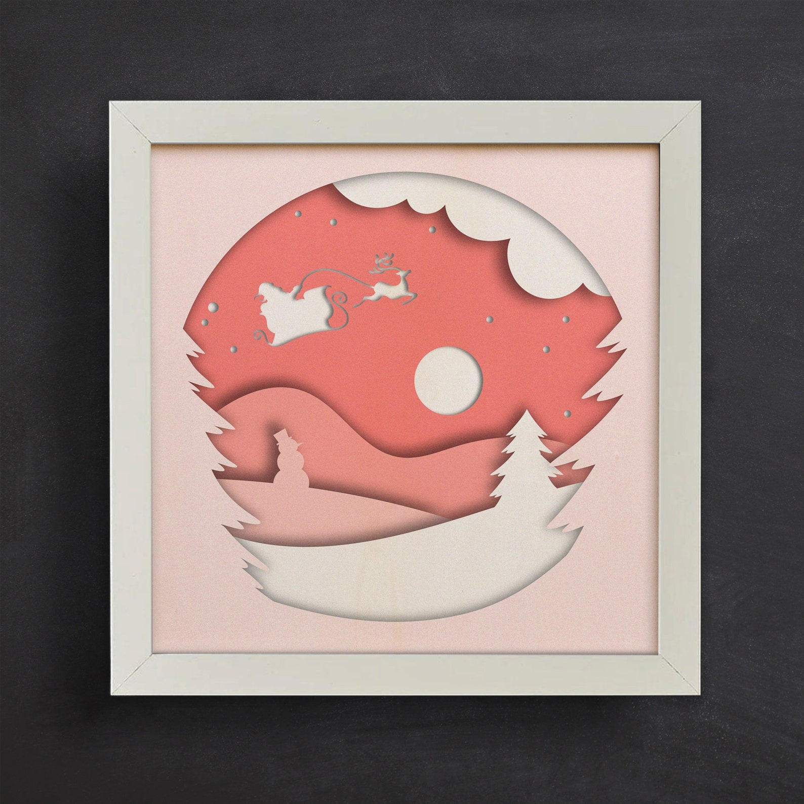 3D Christmas Shadow Box Bundle, Christmas Scene, Shadow Box SVG ...