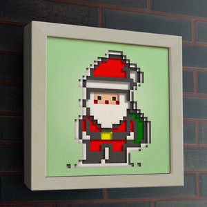 3d Pixel Santa Svg, Shadow Box Svg, 3d Christmas Svg, Christmas Layers ...