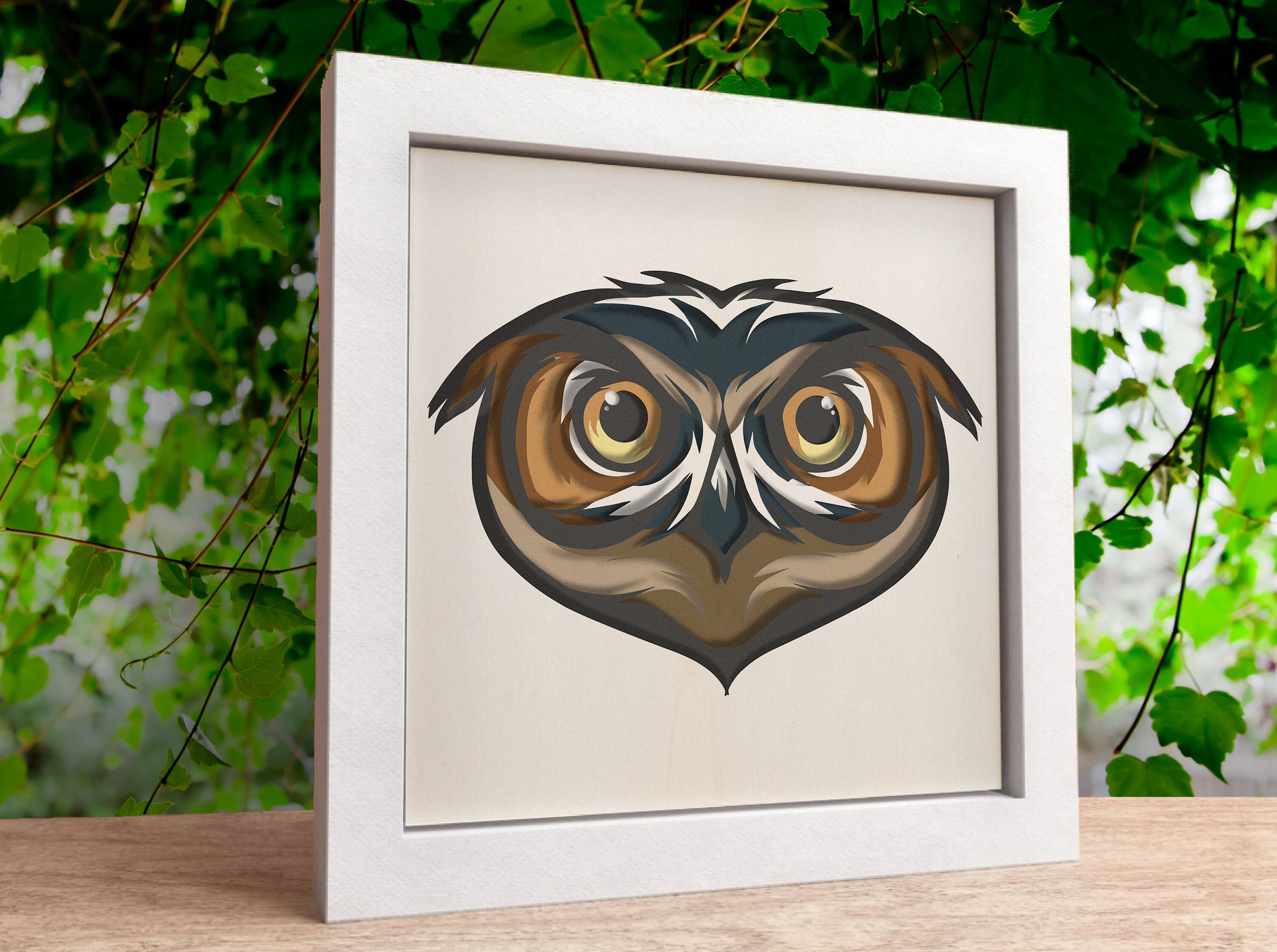 3D Owl Shadow Box SVG Layered Animals SVG Colorful Shadow - Etsy