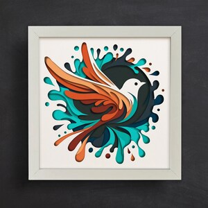 Layered Bird SVG, Shadow Box Template, Sparrow Bird 3D SVG Shadowbox ...