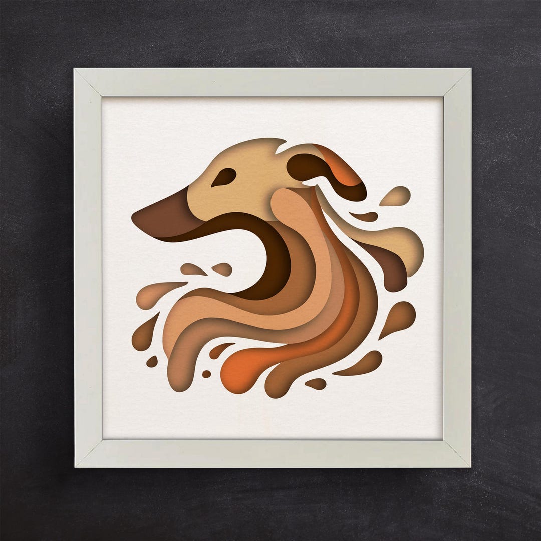 Galgo 3D, Caixa de Sombra Svg, Cachorro 3D / Arte em Papel em Camadas ...