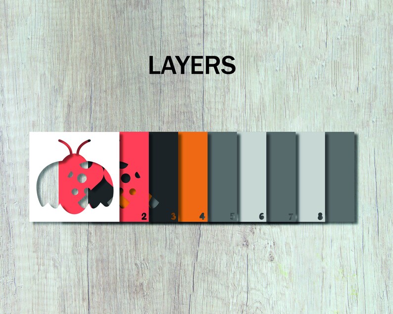 3d Ladybug Svg, Shadow Box Svg, Files for Cricut, for Silhouette, Cnc ...