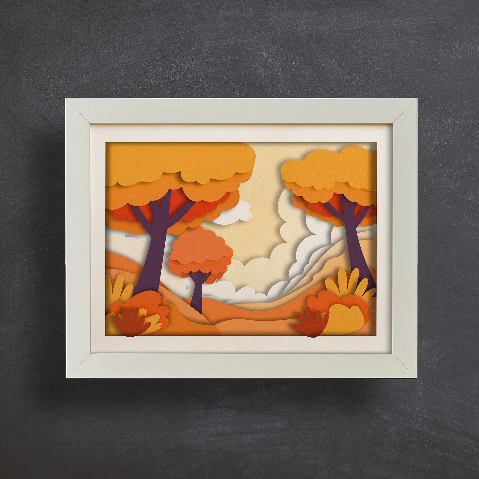 3d Fall Landscape Shadow Box, Files for Cricut, for Silhouette, CNC ...