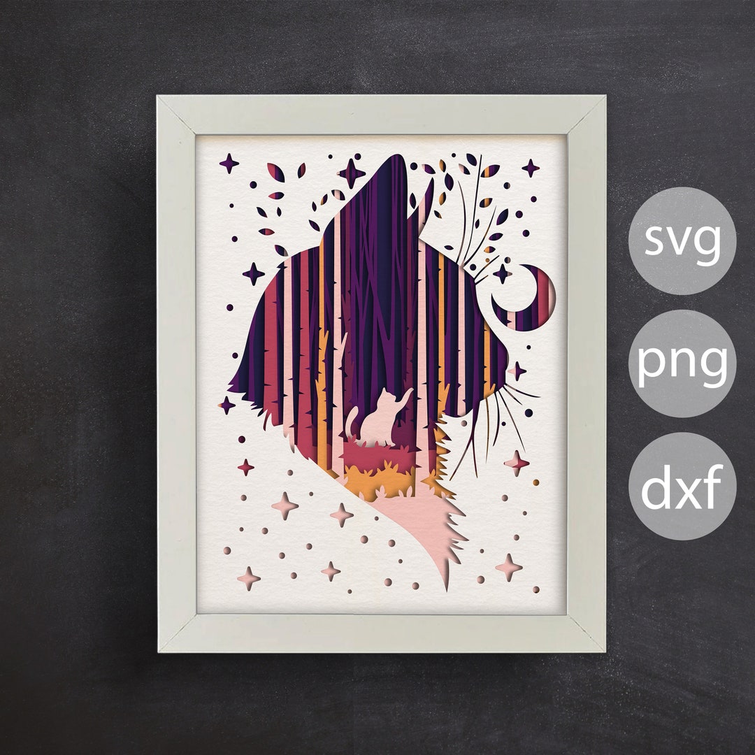 3d Cat Svg, Shadow Box Svg, Paper Cut Files, 3d Cricut Projects, Laser ...