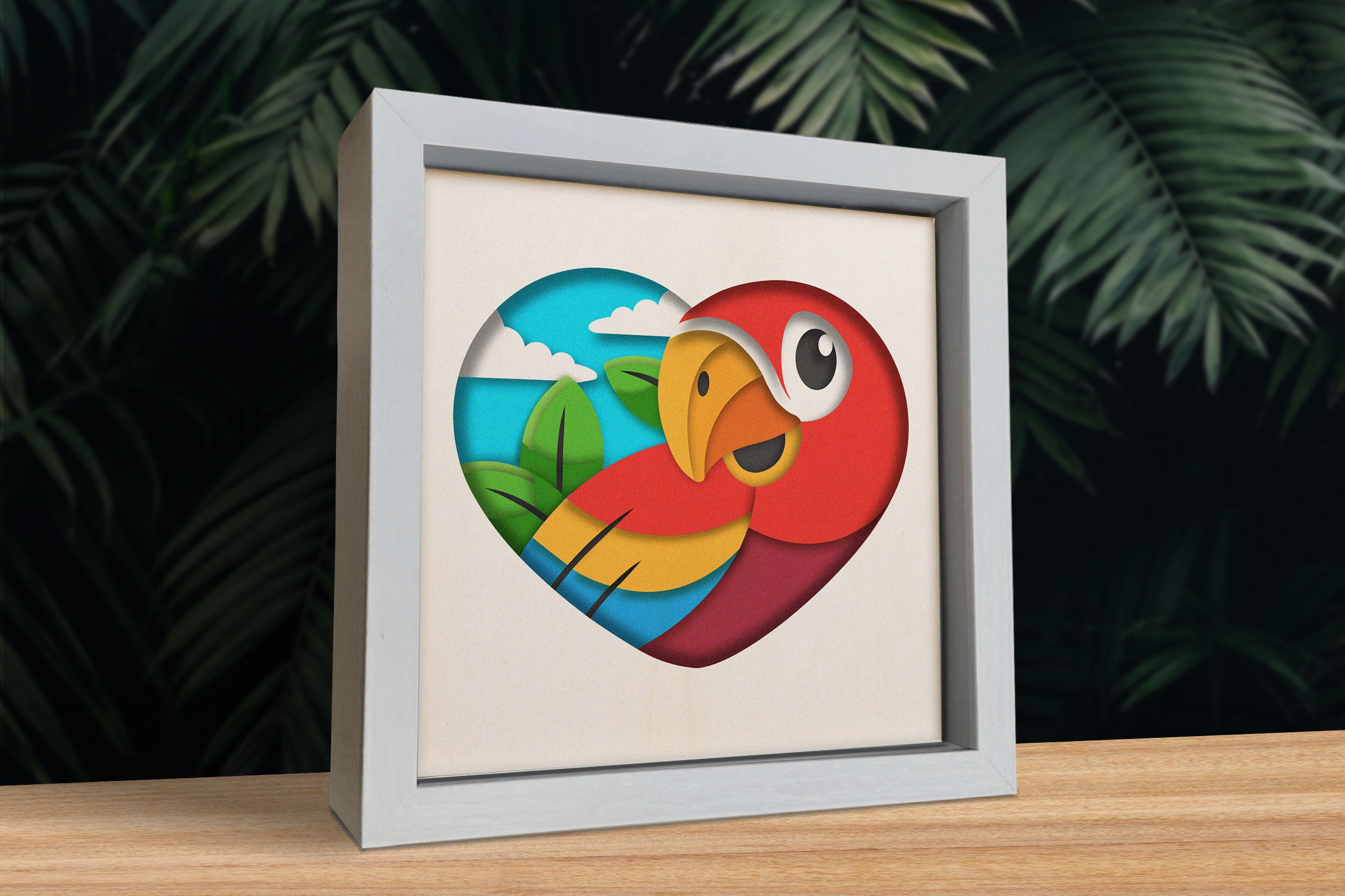 3d Parrot Svg, Shadow Box Svg, Files for Cricut, for Silhouette, Cnc ...