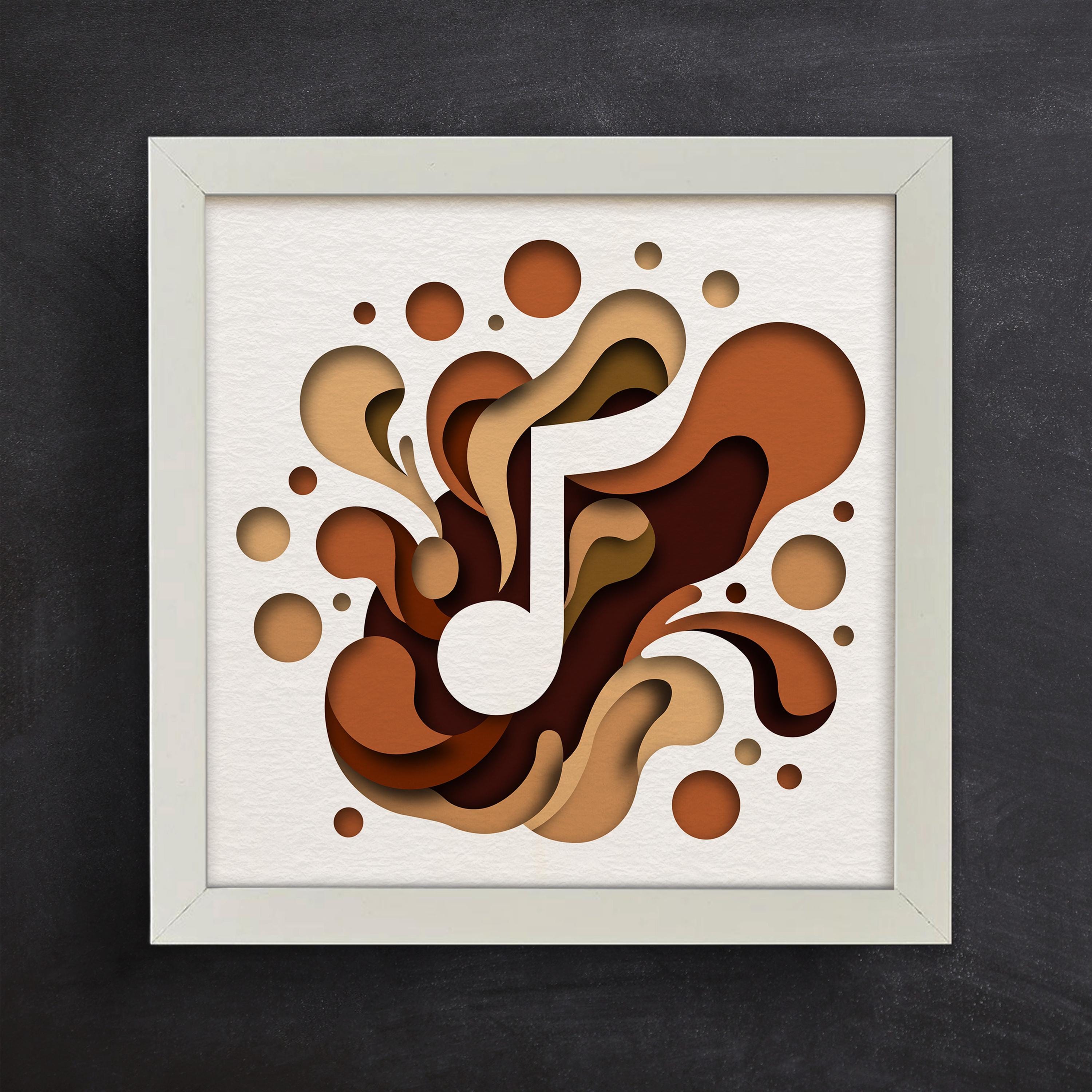 3d Musical Note Layered Design, Shadow Box Templates, 3d Layered Art ...