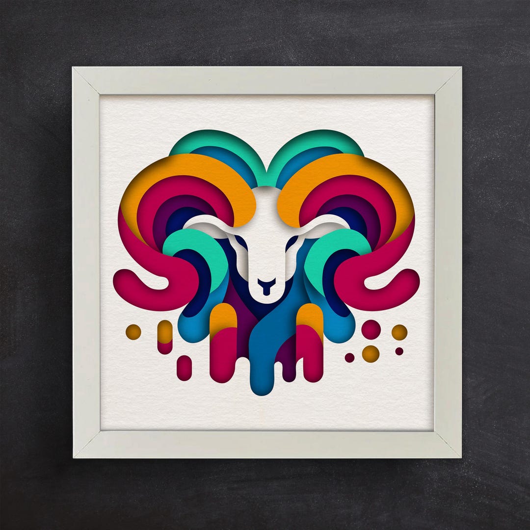 3d Ram, Shadow Box Templates, Multilayer Sheep, SVG for Cardstock / 3d ...