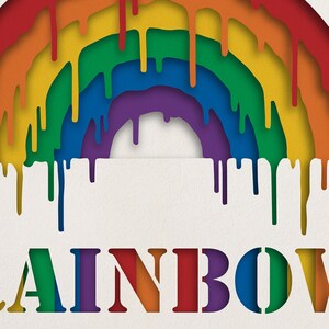 3D Custom Name Shadow Box, Rainbow Svg, Layered Paper Art, Files for ...
