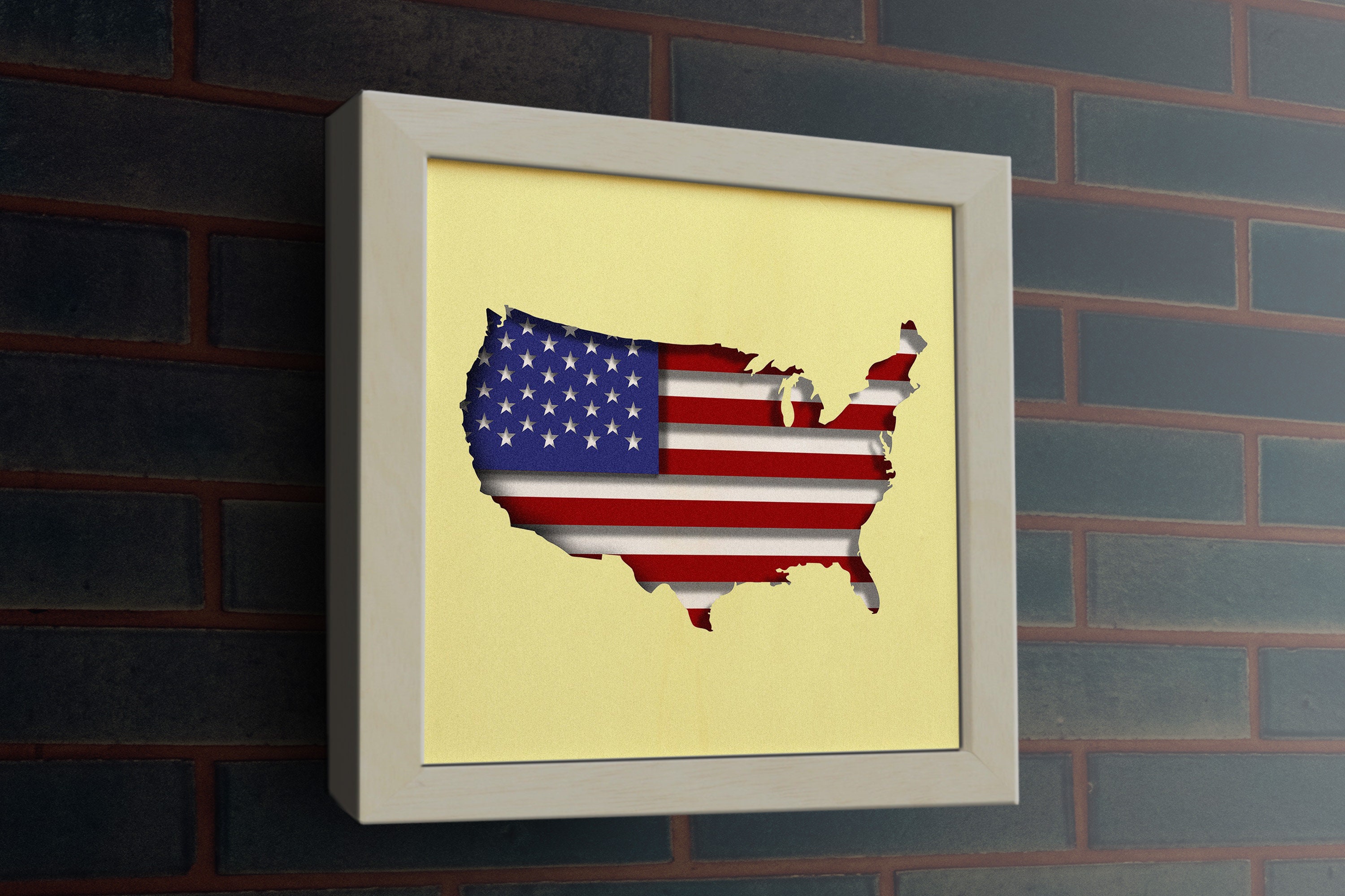 3d USA Map Svg, Shadow Box Svg, Files for Cricut, for Silhouette, Cnc ...