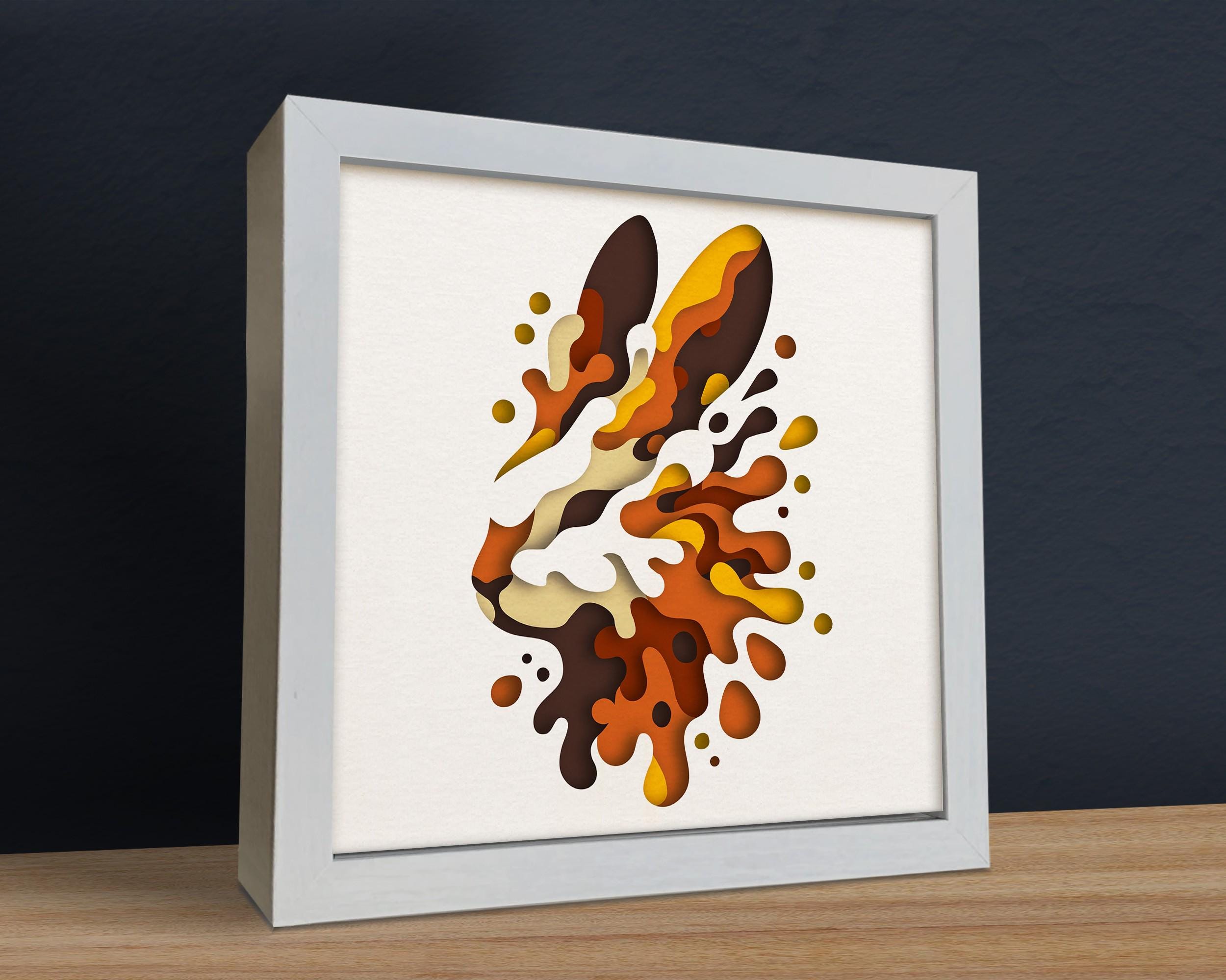 3d Rabbit, Shadow Box Templates, SVG for Cardstock / 3D Easter Shadow ...