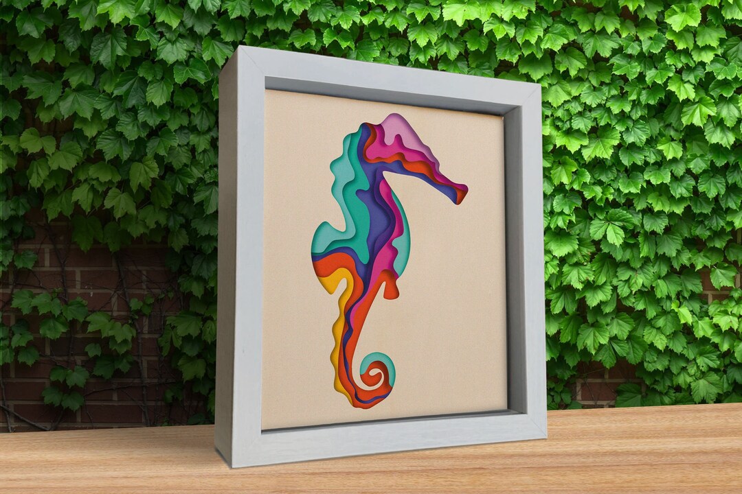 3d Seahorse, Shadow Box Svg, Layered Paper Cut, 3d Cricut Projects ...