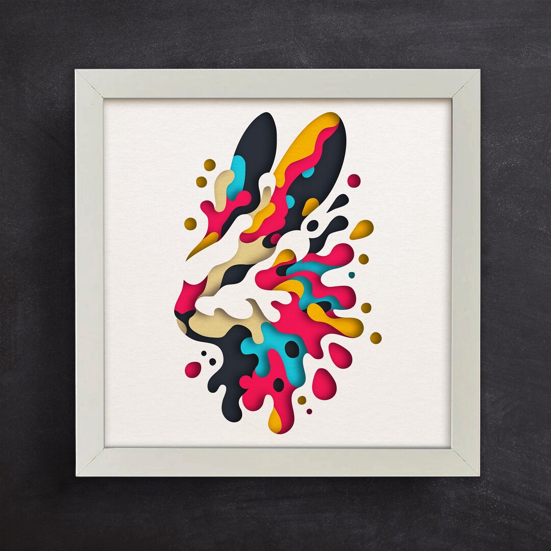 3d Rabbit, Shadow Box Templates, SVG for Cardstock / 3D Easter Shadow ...