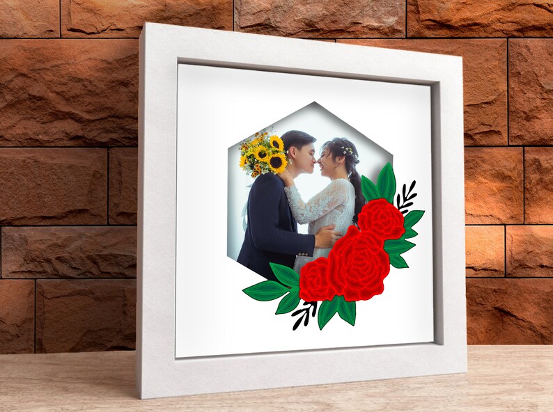3d Rose Frame Svg Shadow Box Svg Frame Shadow Box Mandala - Etsy