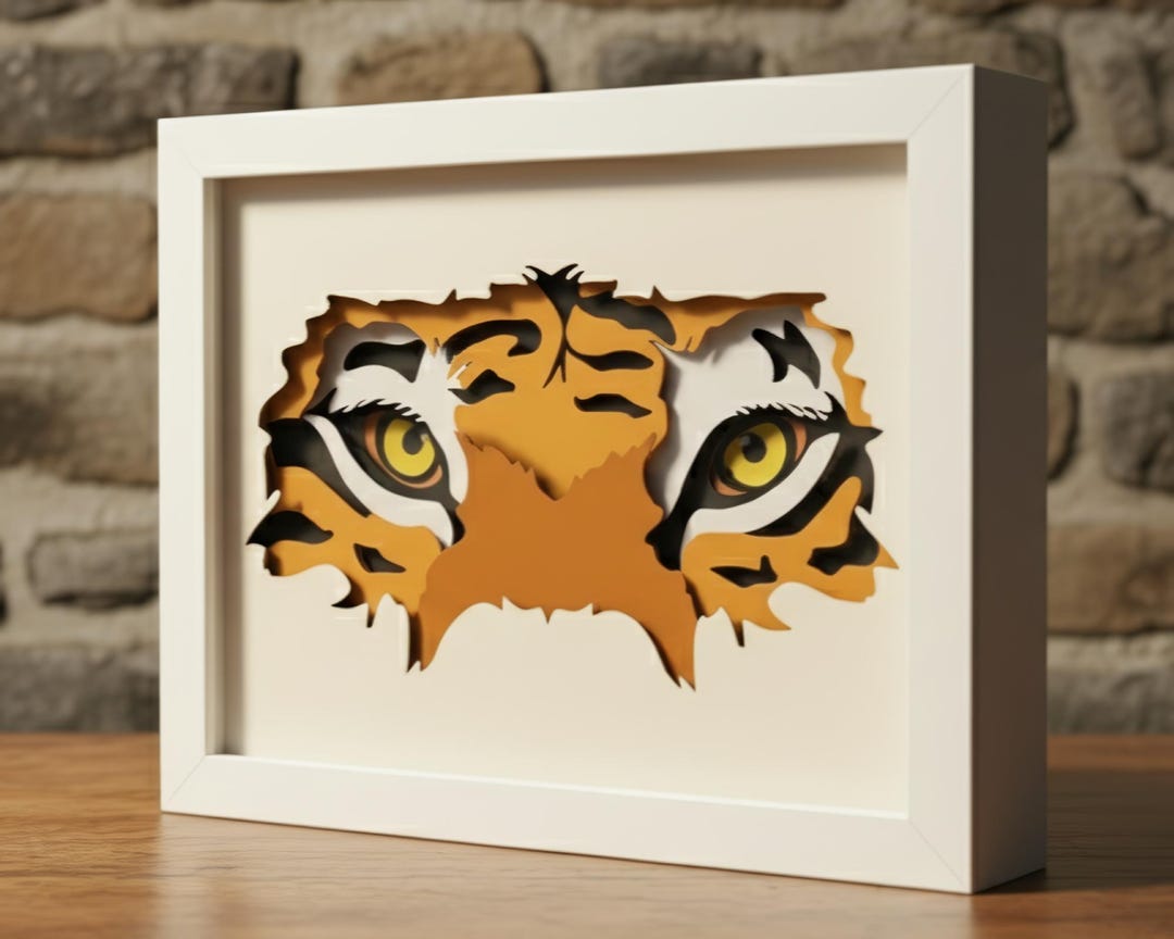 3d Tiger Face, Tiger Eyes, Shadow Box Svg, Paper Cut Files, Fot Cricut ...