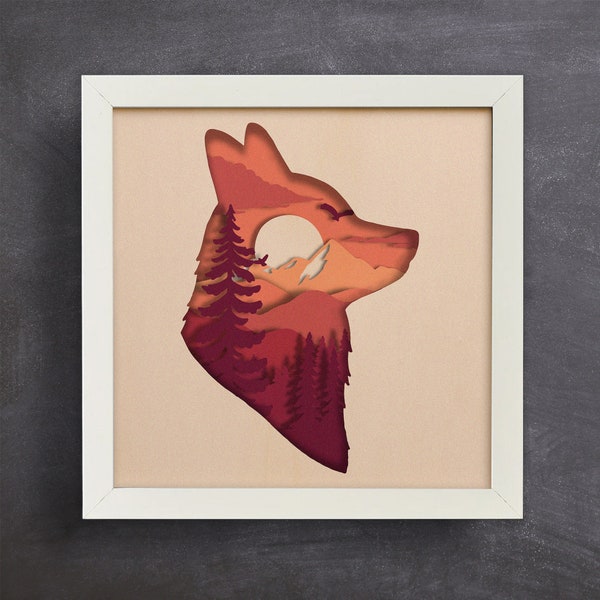 Wolf Shadow Box - Etsy