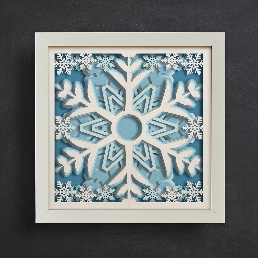 3d Snowflake Svg, Snowflake Shadow Box Svg - 3d Christmas Svg - Cricut ...