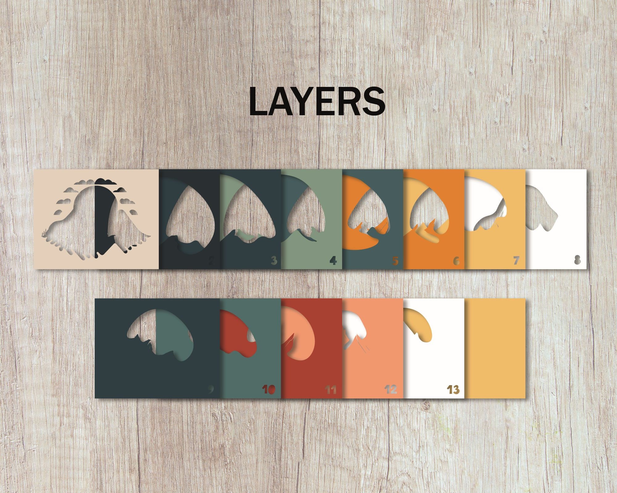 3d Mountain Shadow Box, 3d Landscape Svg, Layered Svg, Files for Cricut ...