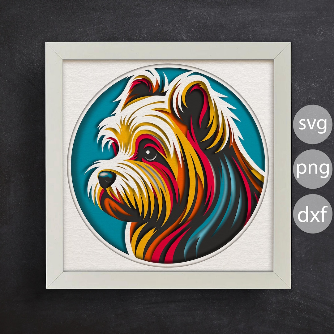 3d Cute Dog, Shadow Box Templates, SVG for Cardstock / 3D Cat Shadow ...