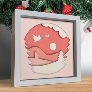 3d Christmas Lanscape Shadow Box Svg 3d Christmas Layers - Etsy