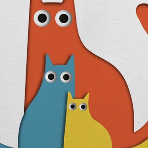 3d Cute Cats, Shadow Box Templates, SVG for Cardstock / Cat Friends ...