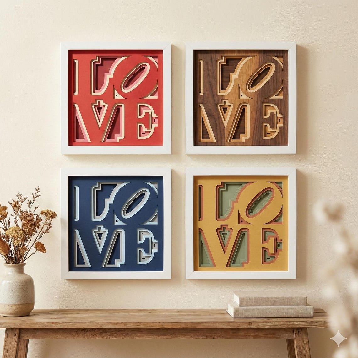 Love 3D Shadow Box SVG, Layered Papercut Template, Valentines Day Gift ...